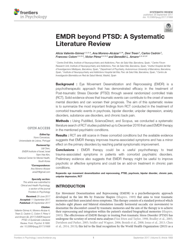 EMDR beyond PTSD | PDF | Eye Movement Desensitization And Reprocessing | Major Depressive Disorder