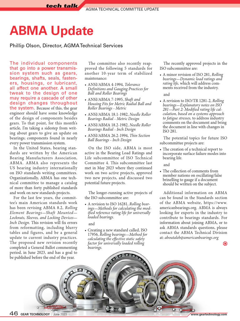 Abma Update | PDF | Bearing (Mechanical) | International Organization For Standardization