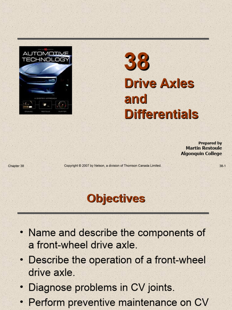 Drive Axles and Differentials | PDF | Axle | Gear