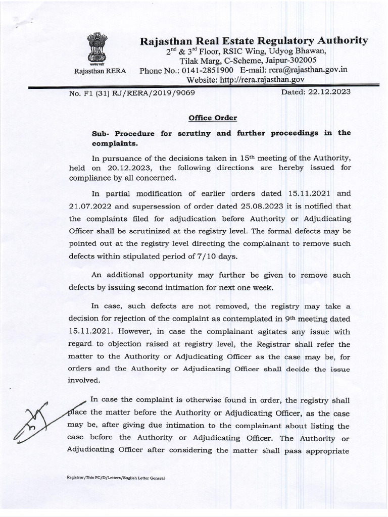 1846Office Order Dated 22.12.2023 | PDF