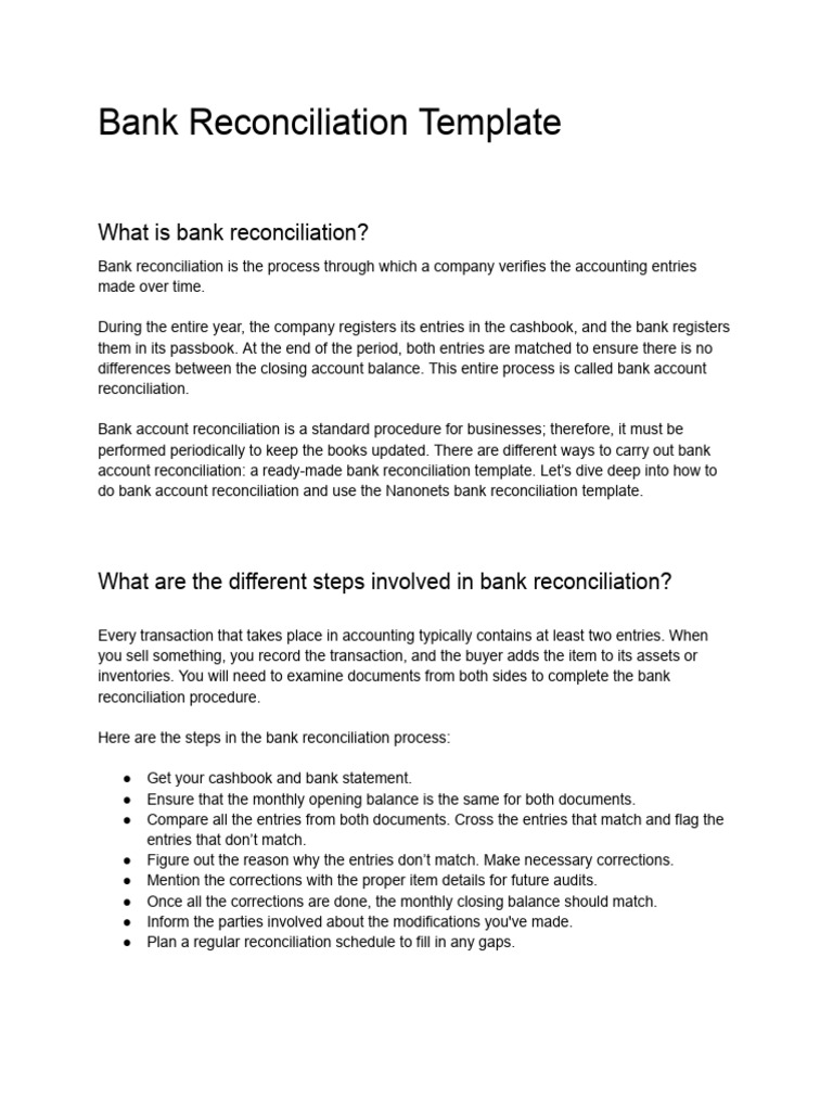 Account Reconciliation | PDF | Internal Control | Banks