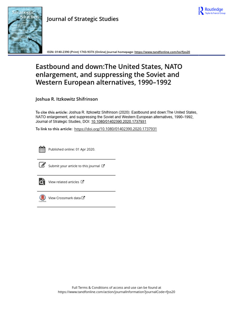 Eastbound and Down The United States NATO Enlargement and Suppressing ...