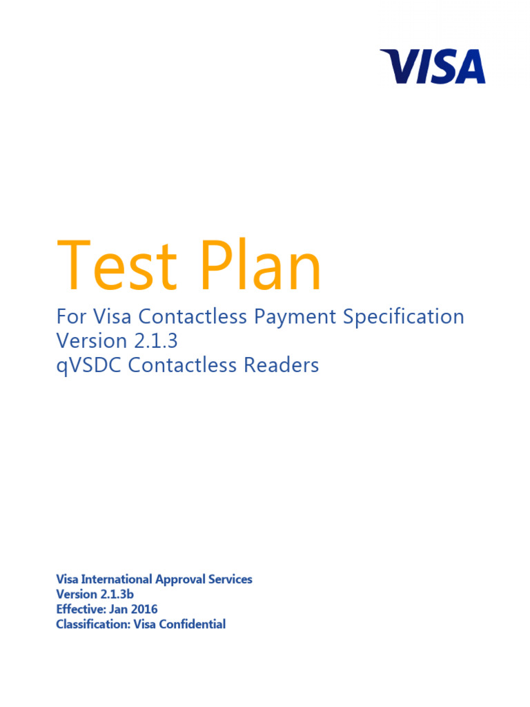 QVSDC Reader Test Plan v213b | PDF | Visa Inc. | Credit Card