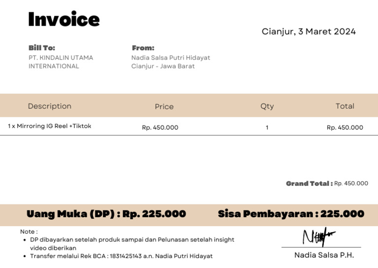 Invoice Sugar Baby | PDF