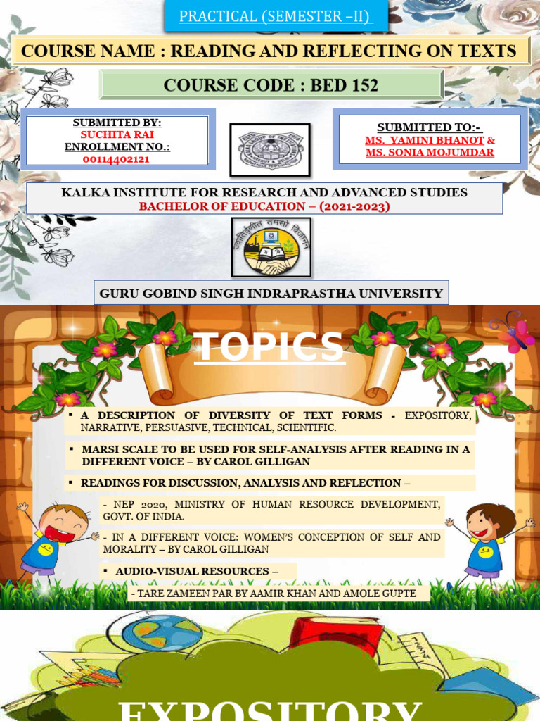 Reading and Reflecting On Texts - Suchita Rai | PDF | Narrative | Teachers