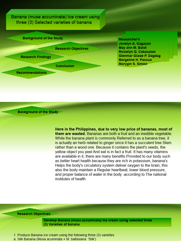 Presentation final defense | PDF | Experiment | Banana