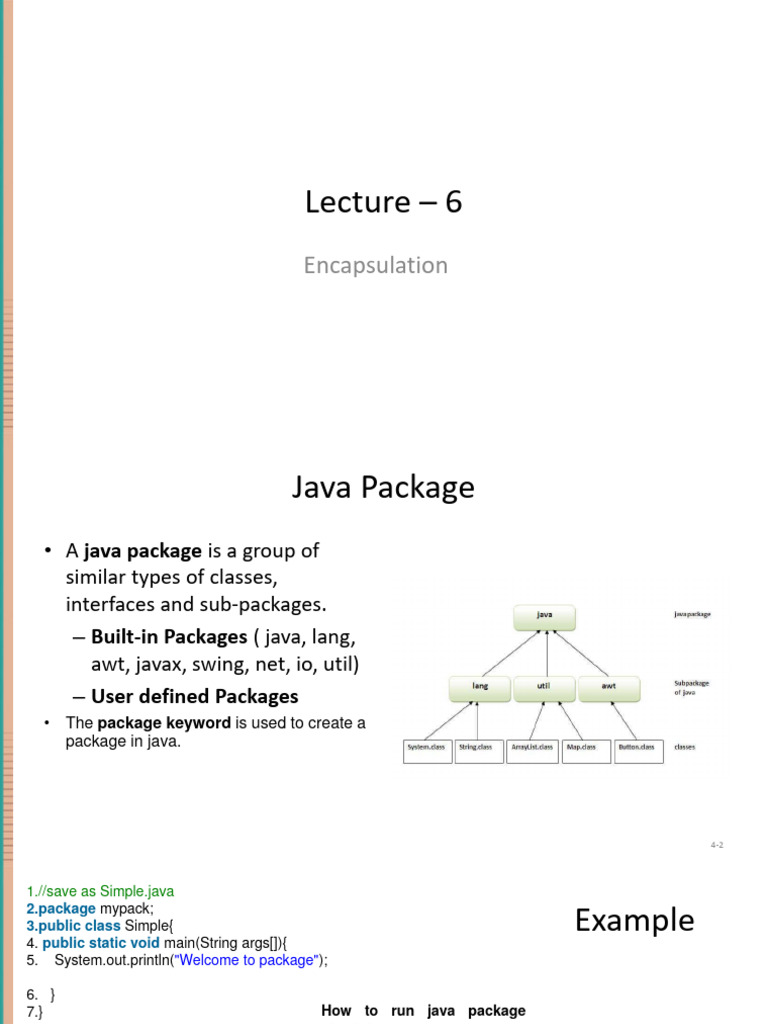 Lecture-6 Encapsulation | PDF | Class (Computer Programming) | Method (Computer Programming)
