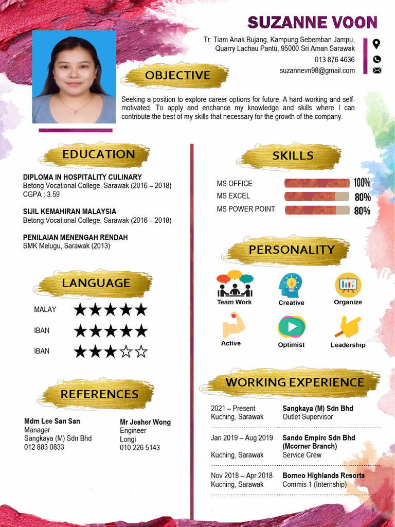 Suzanne Voon Resume | PDF | Sarawak | Asia