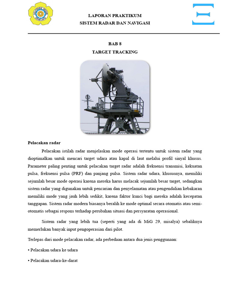 Pelacakan Target Radar: Metode dan Analisis | PDF | Komputer ...