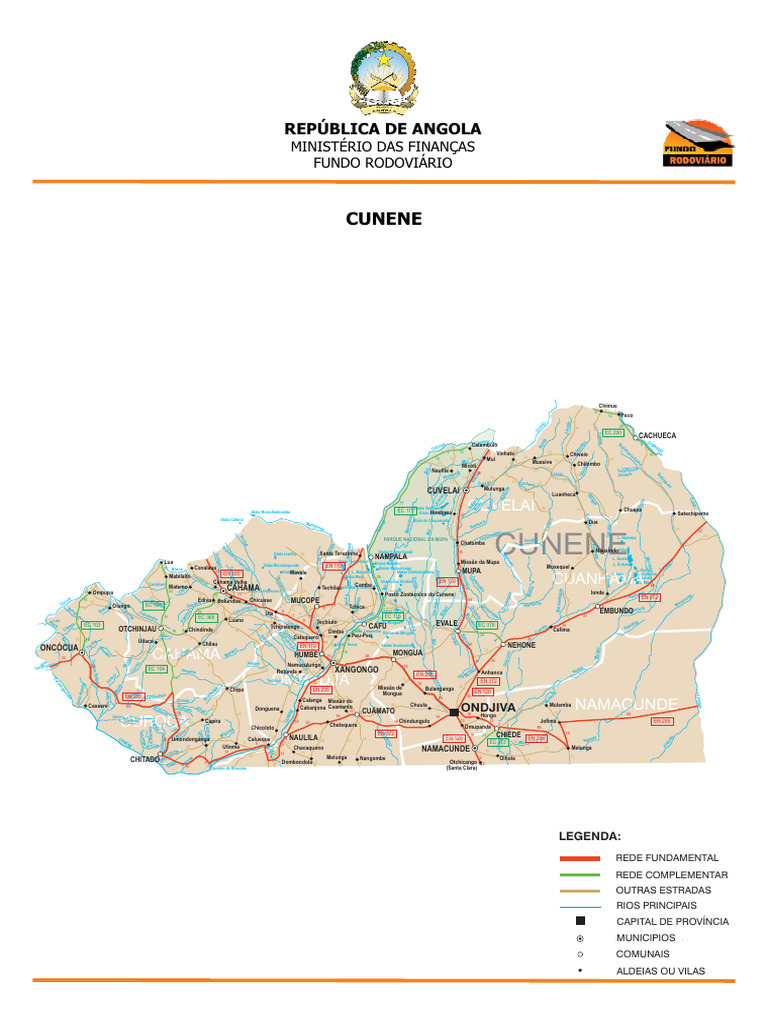 Mapa Rodoviario Cunene | PDF