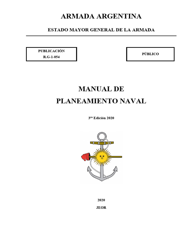 RG-1-054 MANUAL DE PLANEAM NAVAL 1 | PDF | Planificación | Nivel operacional de guerra