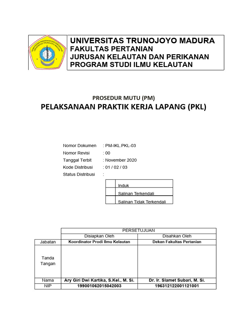 SOP Pelaksanaan PKL | PDF | Karier & Perkembangan