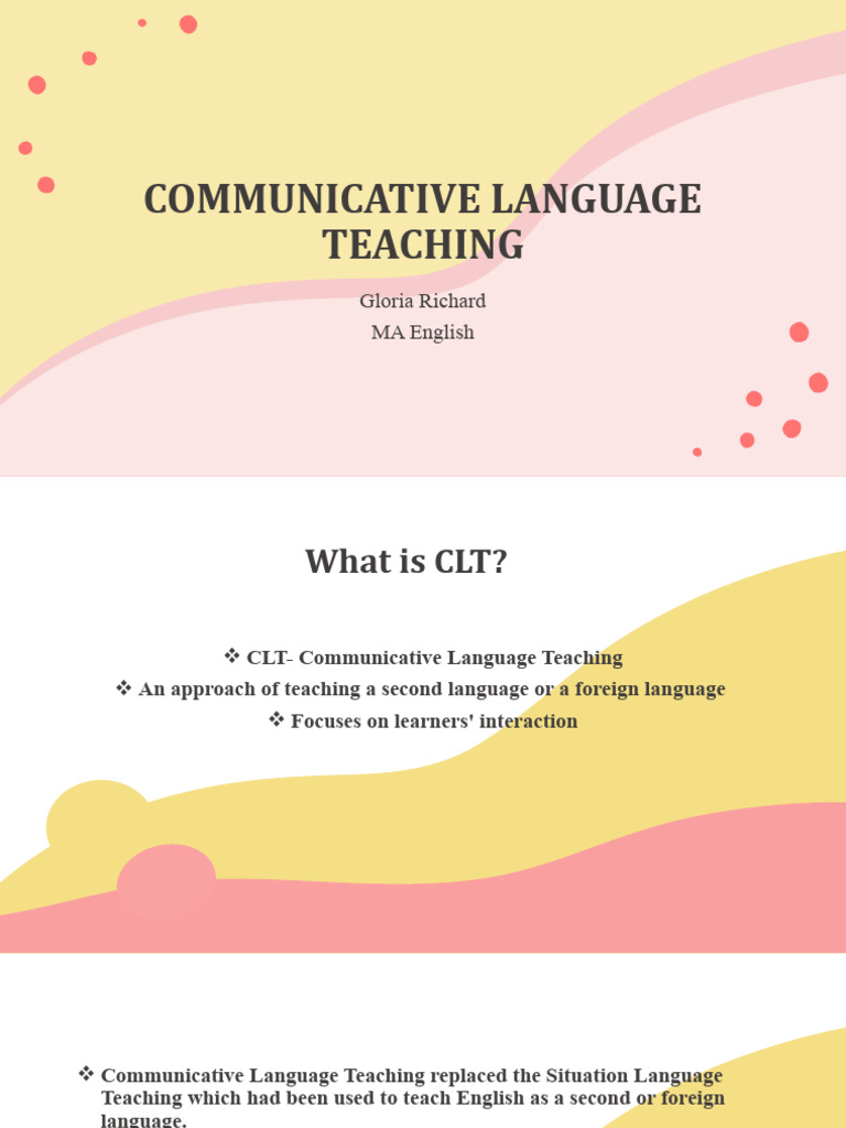Communicative Language Teaching | PDF | Learning | Second Language