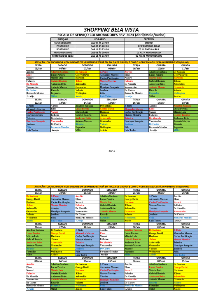 Escala Colab Sbv 2024 - .Abr.mai.Jun.2024-1 | PDF