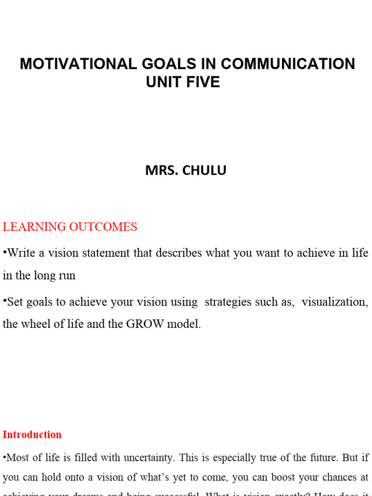 Motivational Communication and Goal Setting | PDF | Goal | Goal Setting