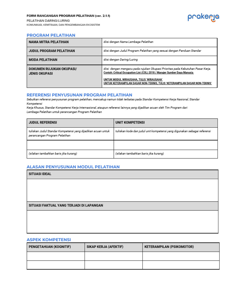 Rancangan Program Pelatihan - Moda Sinkronus | PDF
