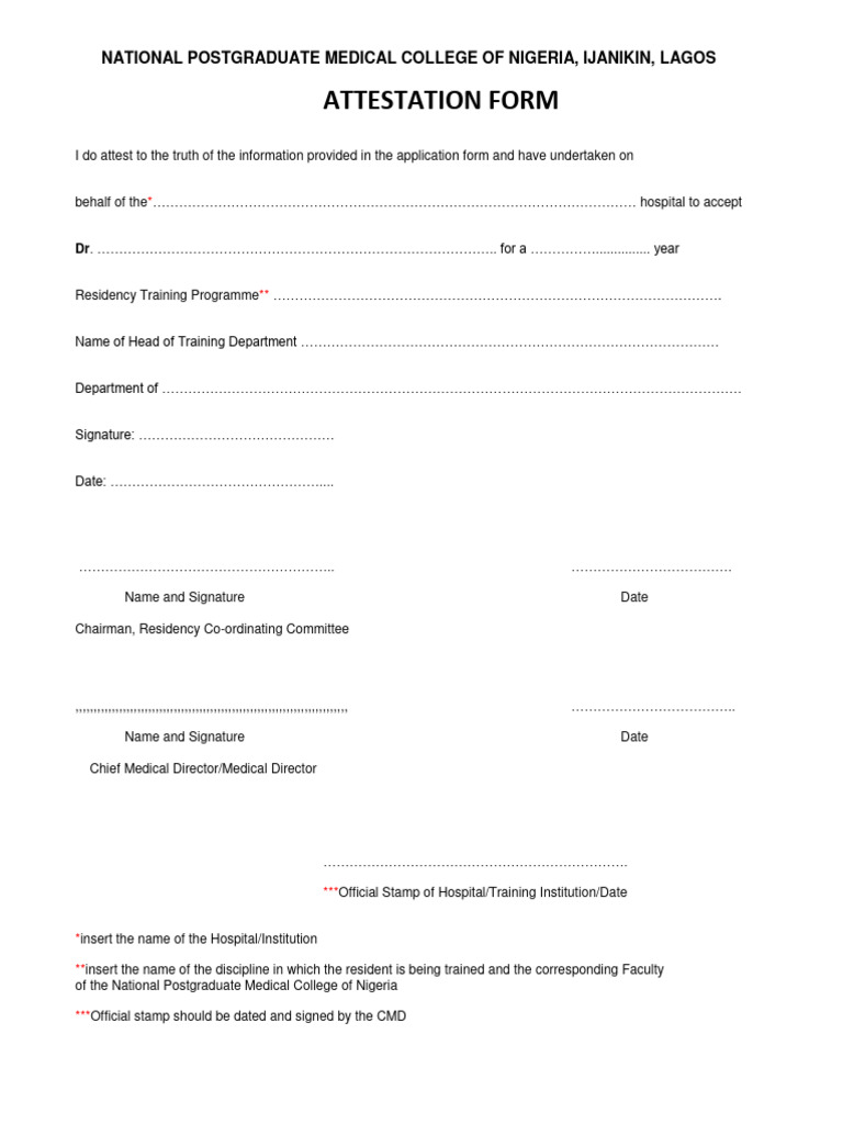 Associate Fellows Registration Attestation Form With Official Stamp | PDF