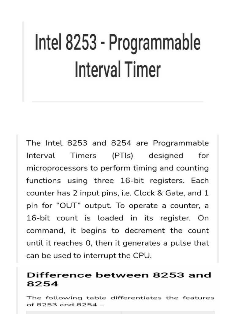 8254 TimerCounter | PDF