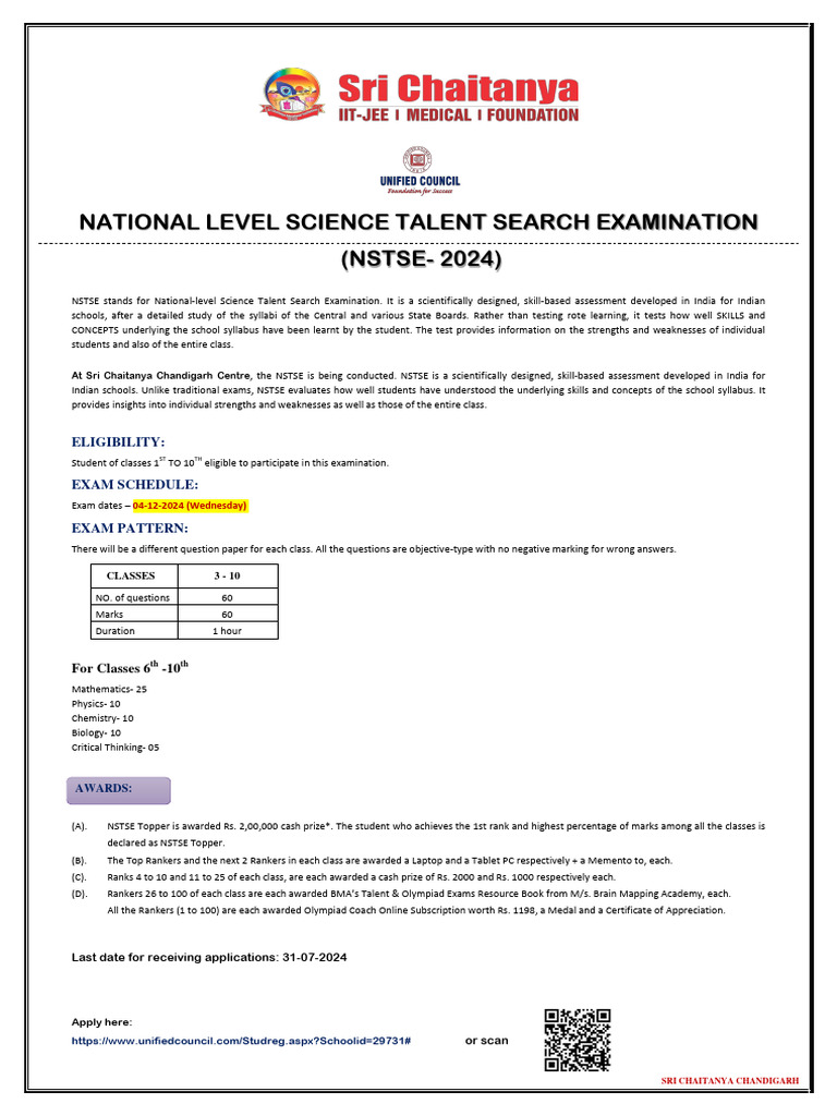 Nstse 2024 | PDF | Cognition | Science