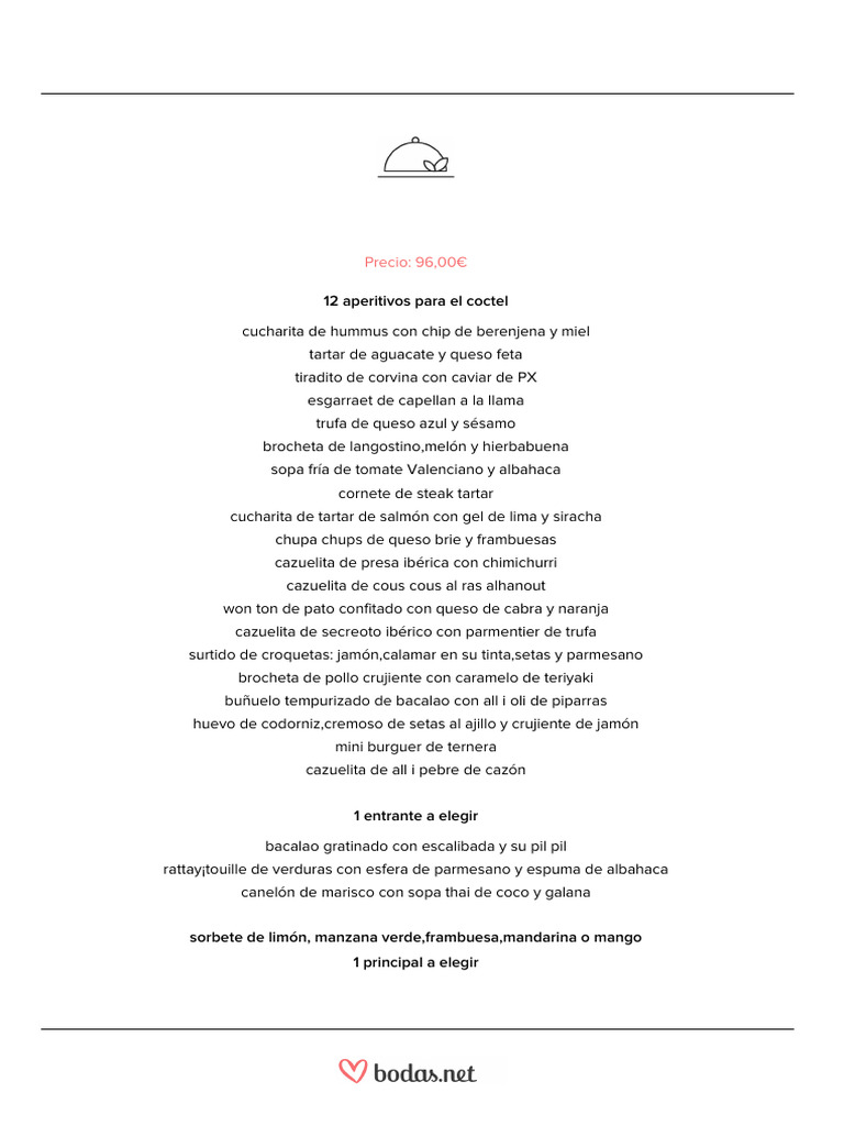 Alqueria de Vilches Menu Todo Incluido | PDF | Cocina mediterranea ...