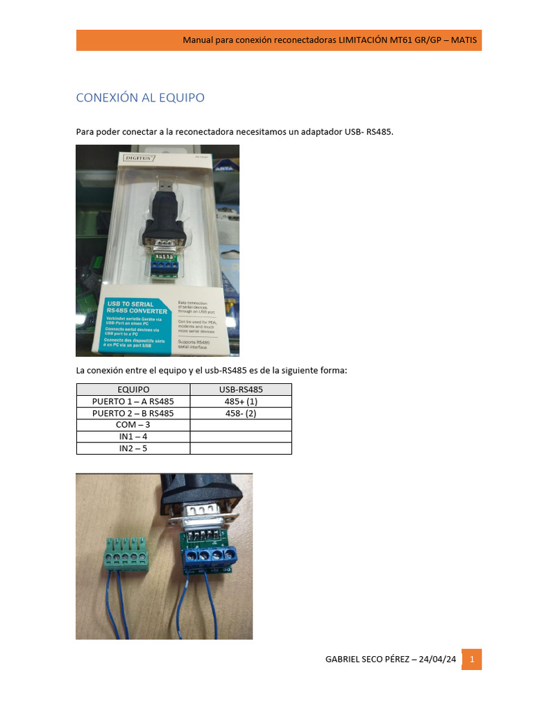 Conexión Al Equipo - MT61 - GR - Matis | PDF | Tecnología