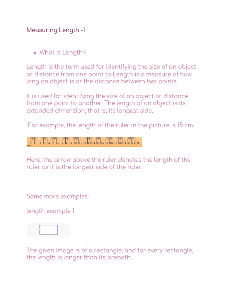 Length Measurement for Grade 4 | PDF | Length | Inch
