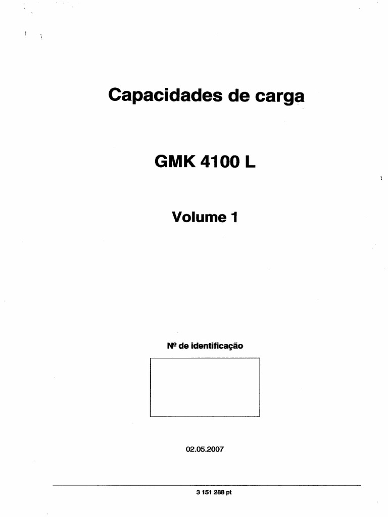 Tabela Guindaste GMK 4100 | PDF