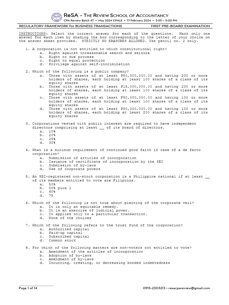 ReSA B47 RFBT First PB Exam - Questions & Answers | PDF | Insurance ...