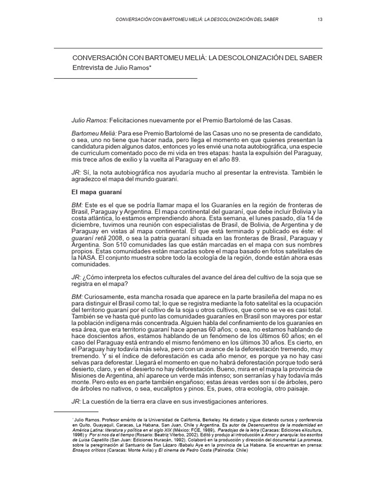 Ramos, Julio-Conversaciones en El Paraguay-Katatay N10 2012 | PDF ...