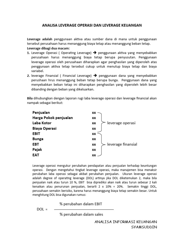 Analisa Leverage | PDF