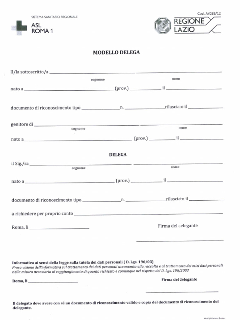 Modello Delega | PDF