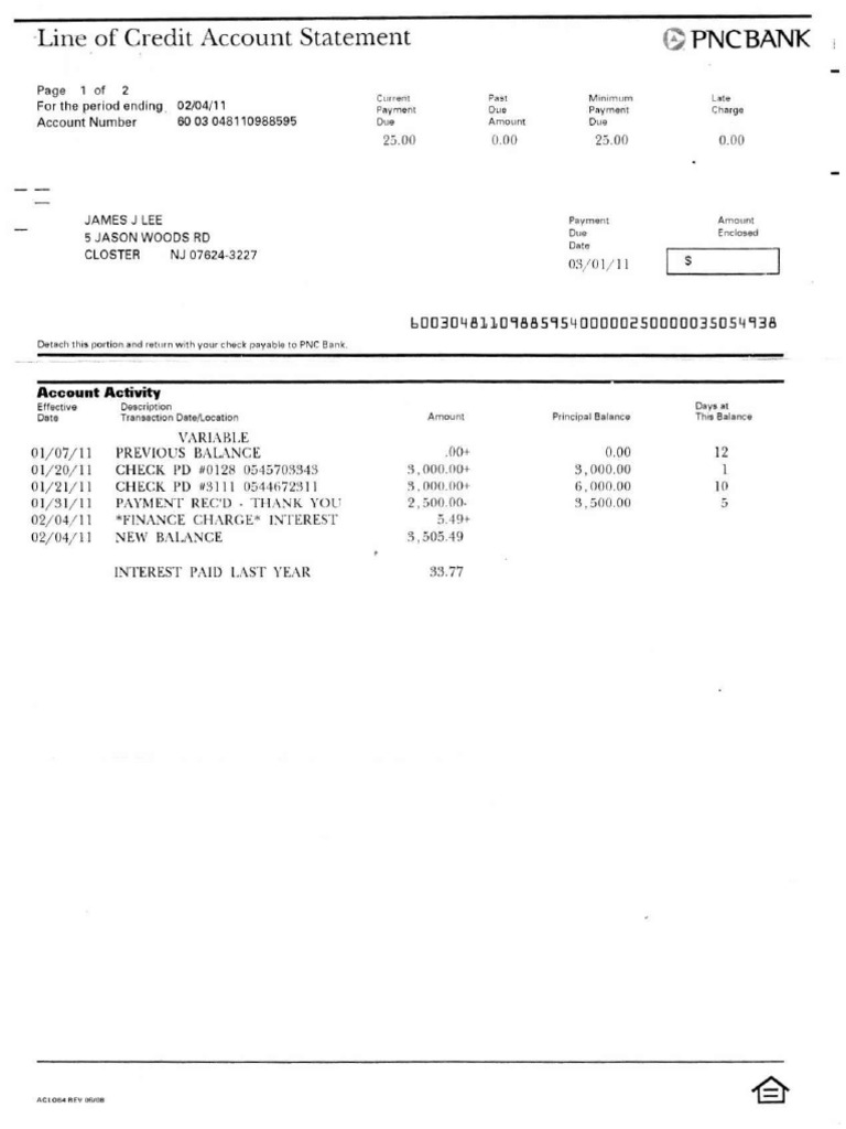 PNC Line of Credit 6003048110988595 | PDF