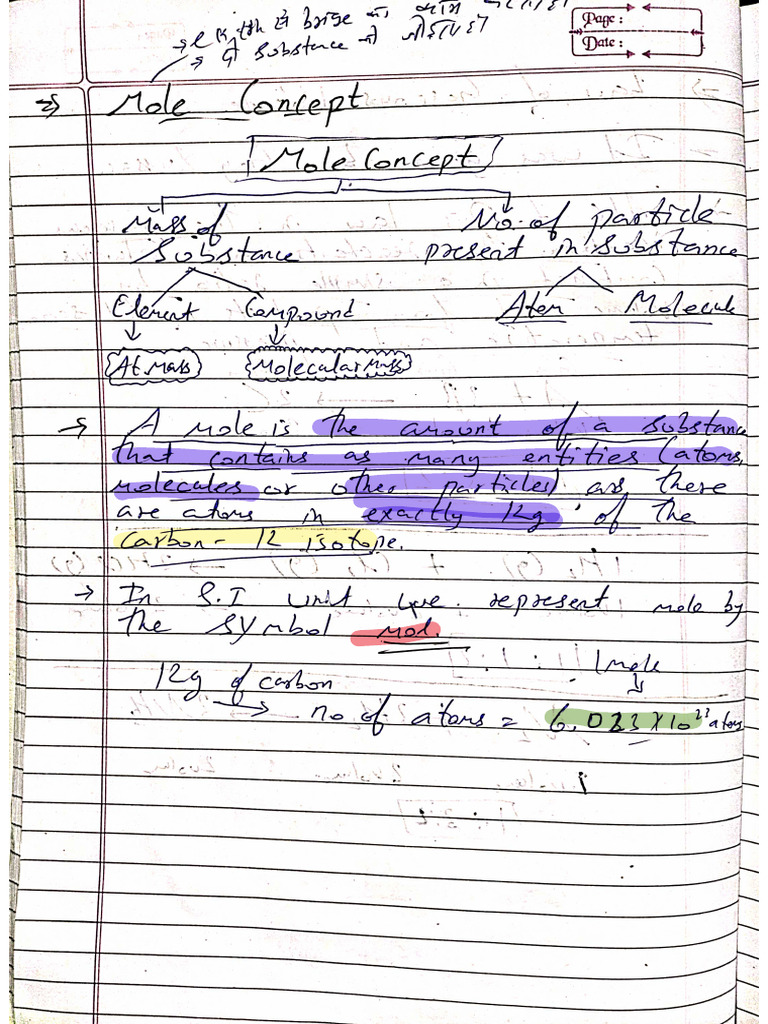 Mole Concept Notes | PDF