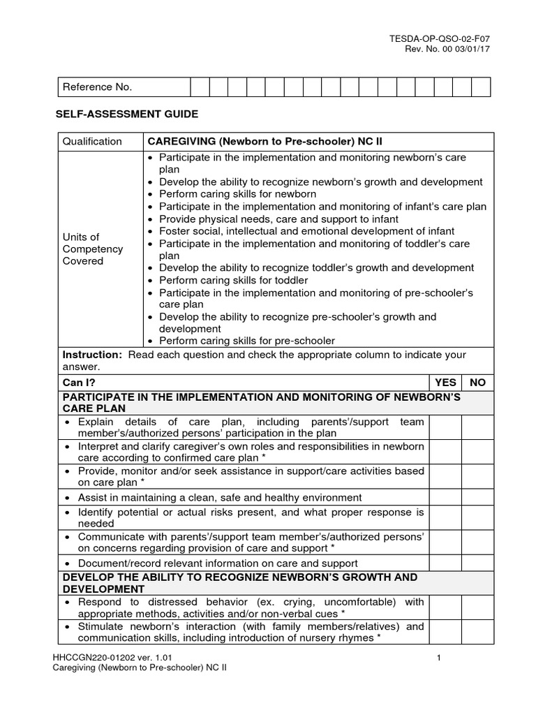 Caregiving NC II: Newborn to Preschooler Guide | PDF | Infants | Caregiver