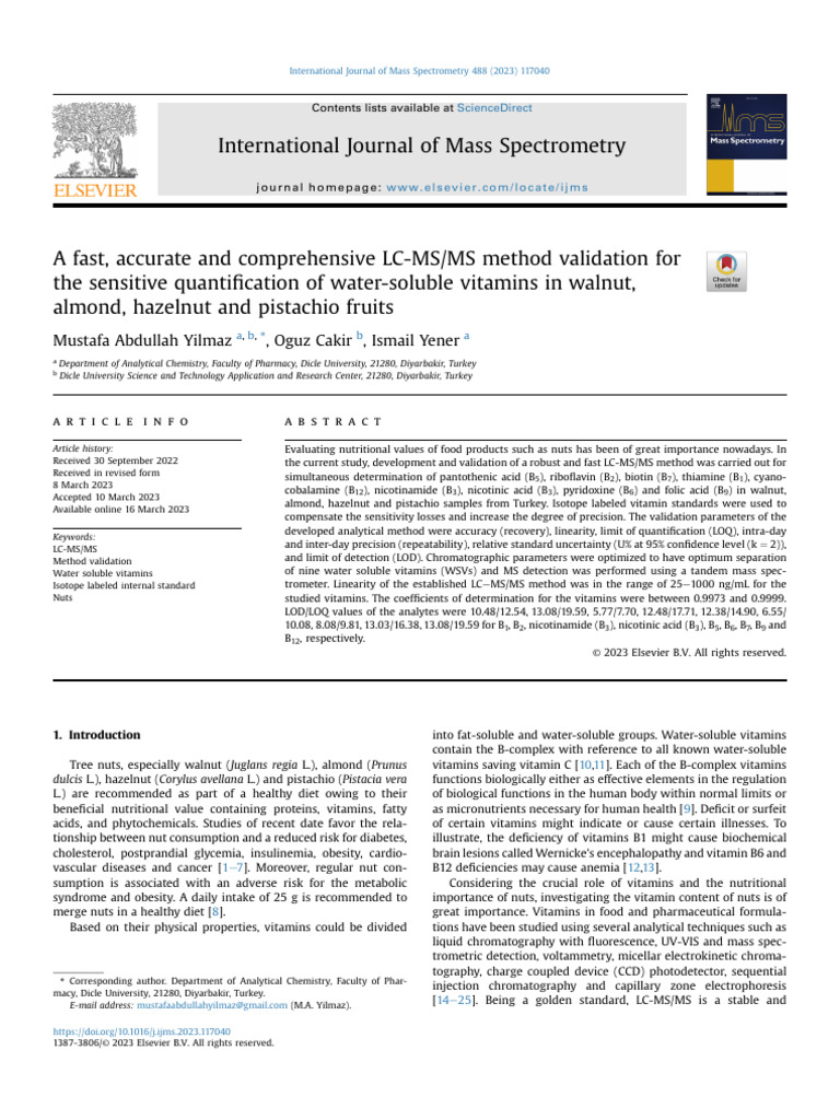International Journal of Mass Spectrometry, 2023, 488, 117040 - A Fast ... International Journal of Mass Spectrometry, 2023, 488, 117040 - A Fast ...