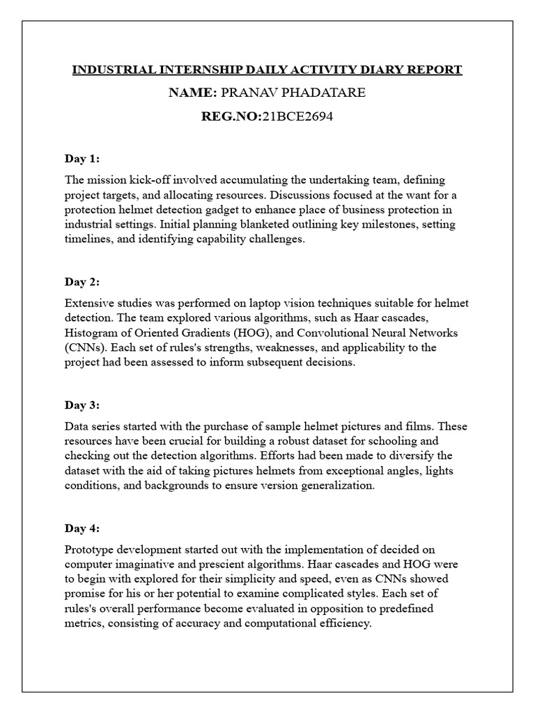 21bce2694 Daily Activity Diary Report | PDF | Usability | Reliability ...