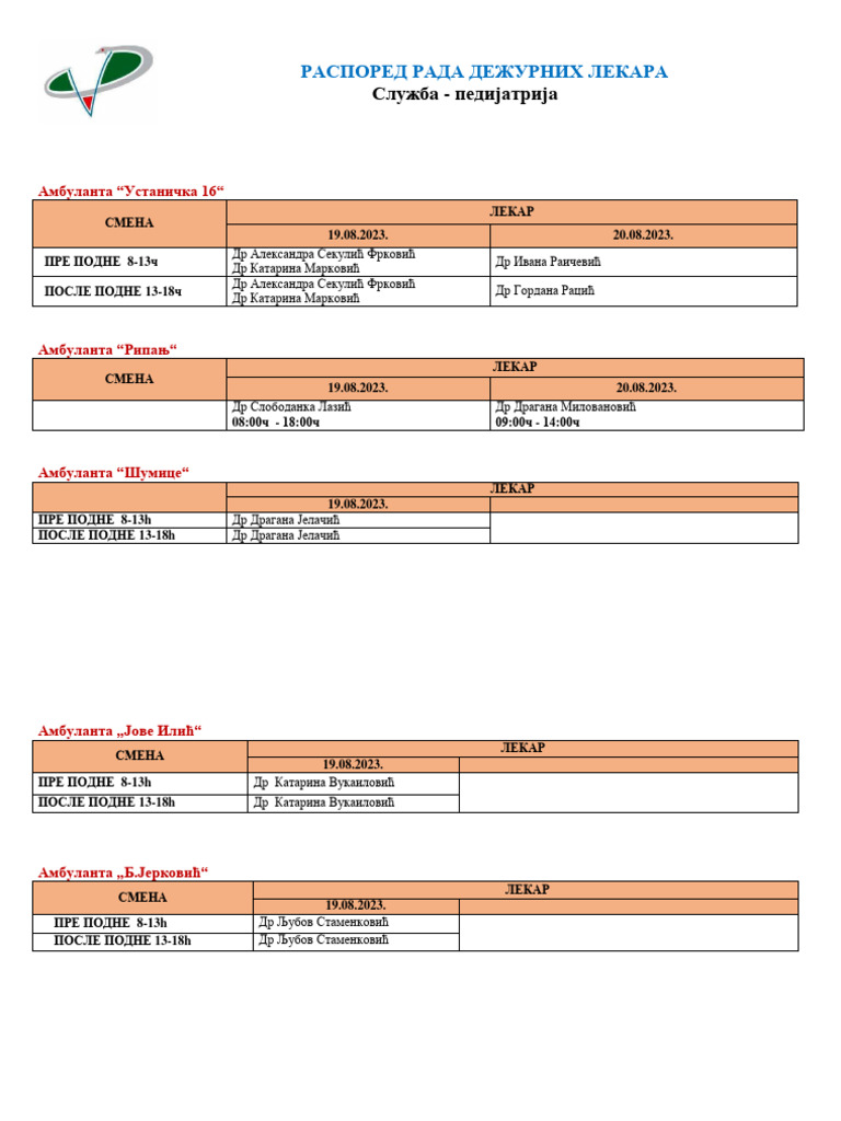 Dezurstva - Pedijatrija | PDF