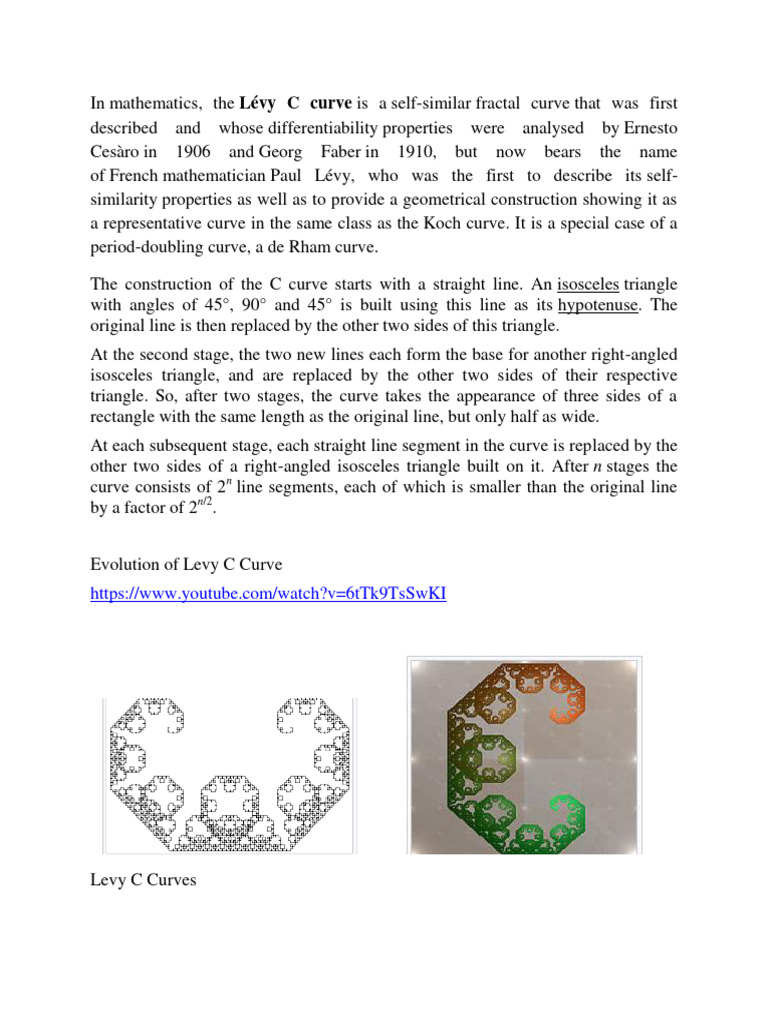 Lévy C Curve: Fractal Geometry Explained | PDF