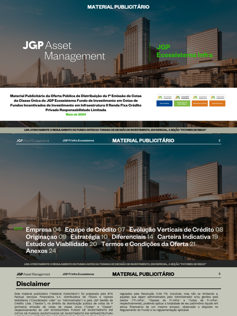 Material Publicitário - JGP Ecossistema FI-Infra II - Maio2024 | PDF ...