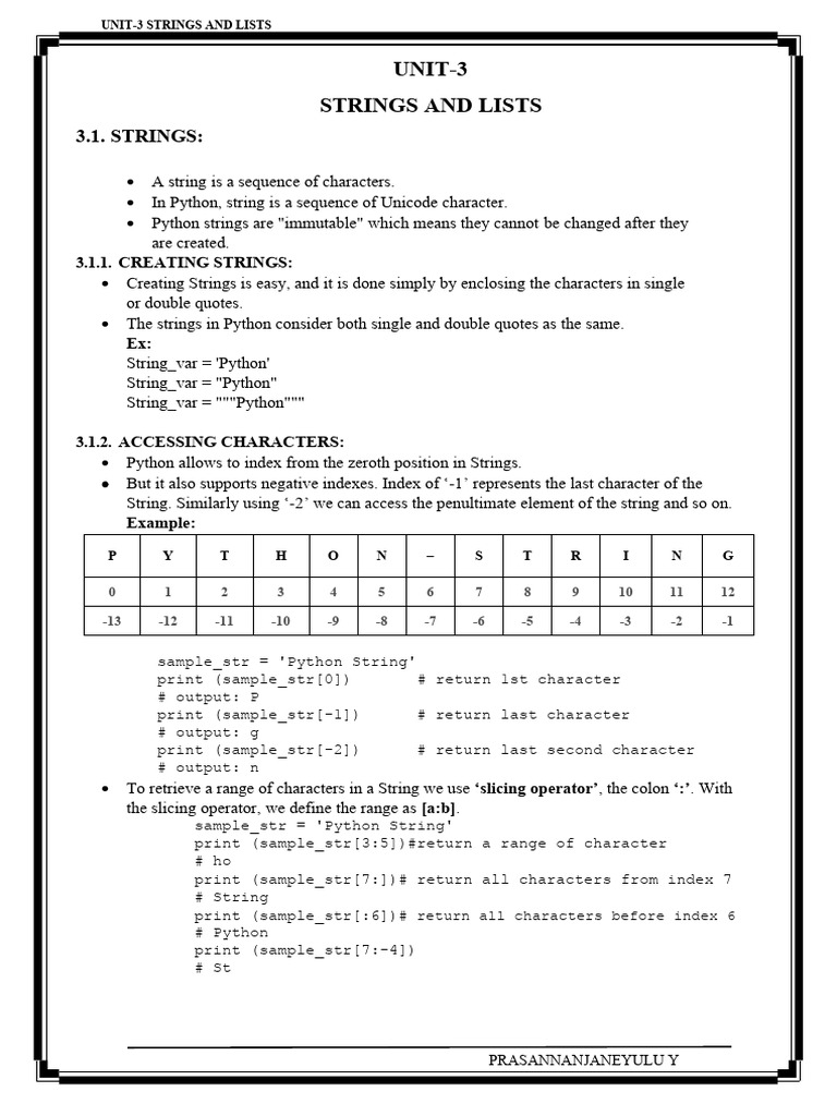 Python Unit 3 | PDF | String (Computer Science) | Letter Case Python Unit 3 | PDF | String (Computer Science) | Letter Case