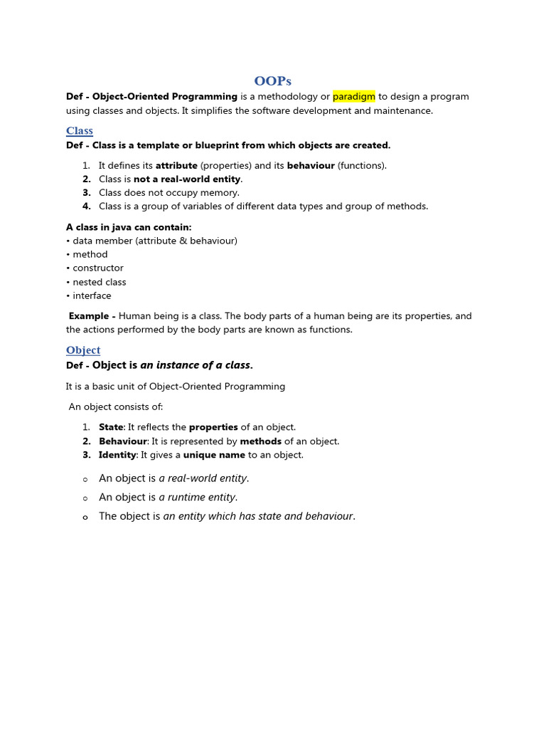 Oops Pdf Programming Constructor Object Oriented Programming