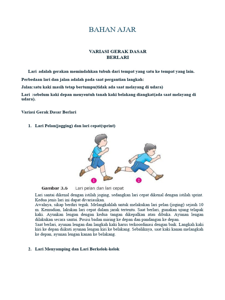 Variasi Gerak Dasar Lari untuk Siswa | PDF