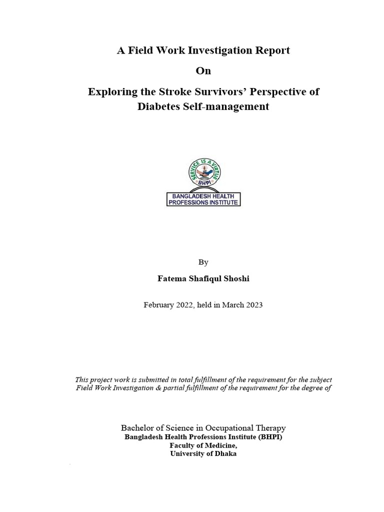 Fieldwork Investigation Report Draft 02 Final Edition | PDF | Stroke ...