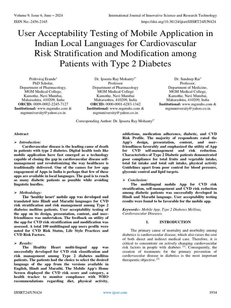 User Acceptability Testing of Mobile Application in Indian Local ...