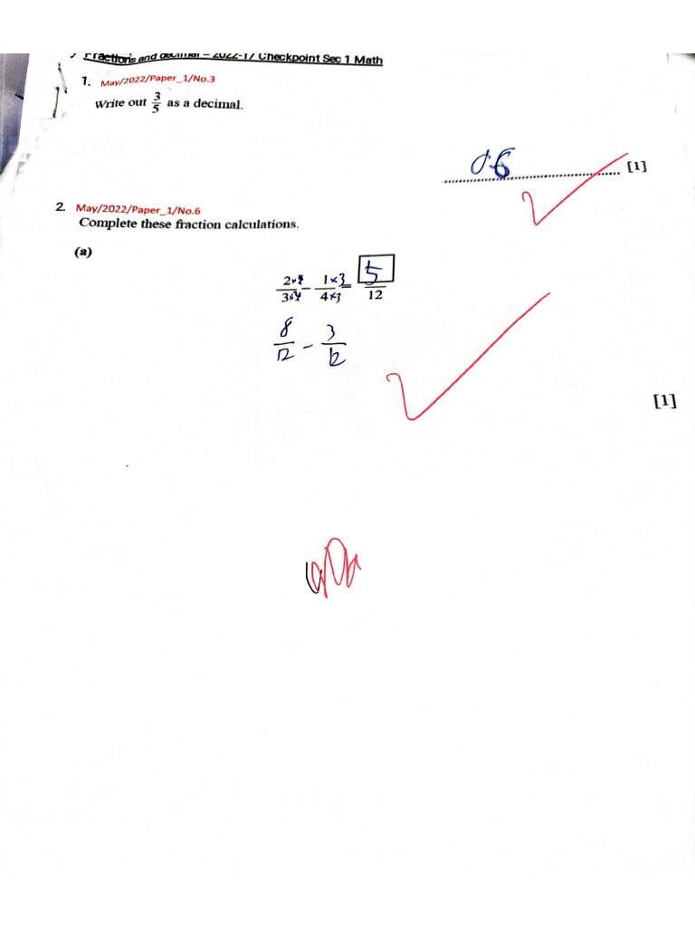 Fractions & Decimals HW | PDF