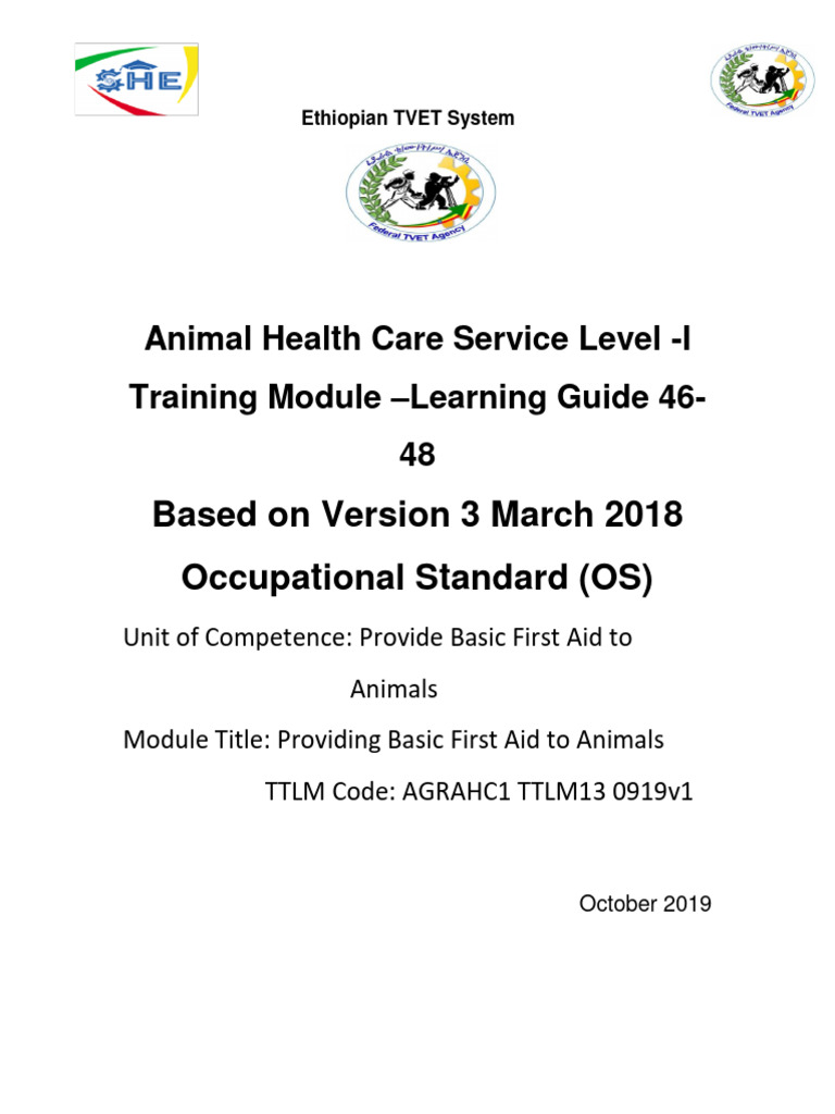 Animal First Aid Training Guide | PDF | Respiratory System | Foods