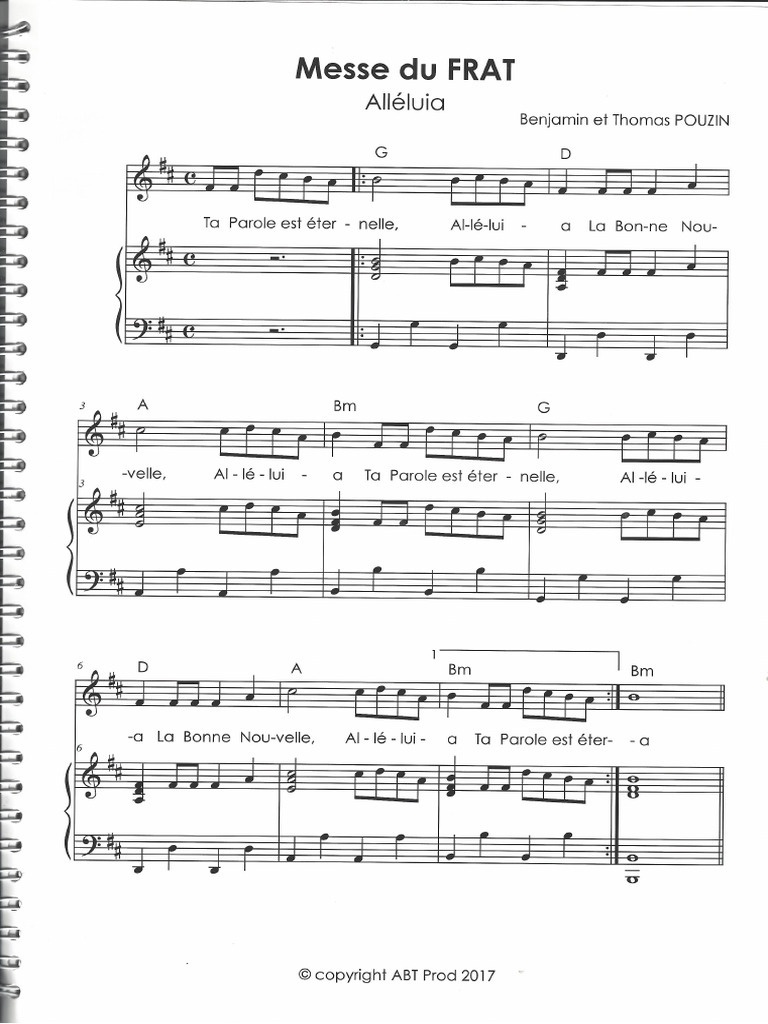 5 - Ta Parole Est Éternelle Alléluia - Messe Du FRAT 2017 - Glorious | PDF