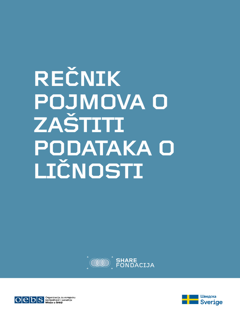 Recnik Pojmova Zastita Podataka Final | PDF