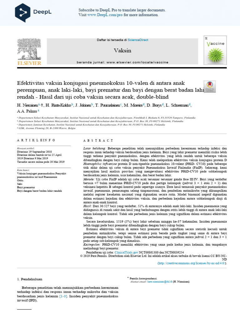 Efektivitas Vaksin Pneumokokus pada Bayi | PDF