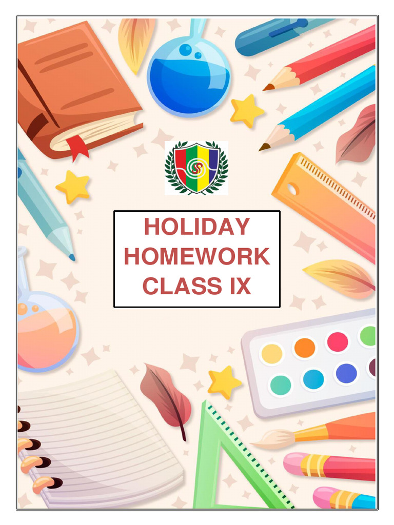 Holiday Homework Cover Page Class IX | PDF | Mathematics | Physics